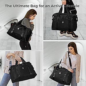 BOACAY Travel Duffle Bag for Women & Men - Weekender, Overnight & Gym Bag - Mommy Large Tote - Carry on for Airplane with Wet Pocket & Luggage Sleeve