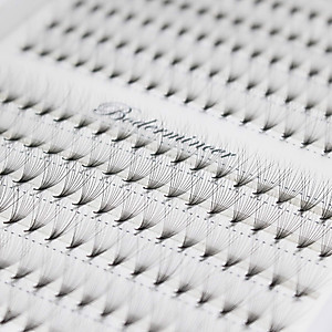 Dedila Short Stem Nature Long 10D Premade Fans Dramatic Volume Eye Lashes Extensions Thickness 0.07mm D Curl Soft and Light Weight Individual False Eyelashes Cluster (11MM)