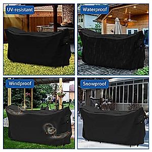 WOMACO Bistro Table and Chairs Cover, Waterproof Outdoor Veranda Garden 3 piece Bistro Set Cover, Heavy Duty Water Resistant Patio Furniture Set Covers (69"W x 31.5"D x 35"H)