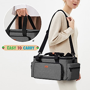 LUXJA Large Capacity Craft Bag with Shoulder Strap, Craft Tote for Art, Scrapbooking or Sewing Supplies (Bag Only), Gray