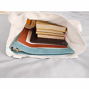 Cute Canvas Tote Bag for Women with Dog Design, Reusable Book Tote Lightweight Shopping Bag for Work Picnic Beach