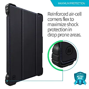 Gumdrop HideAway Folio Case Fits Apple iPad 10.2" (9th/8th/7th Gen) Designed for Office, Travel, Business and Professionals–Drop Tested, Rugged, Shockproof Bumpers for Reliable Device Protection–Black