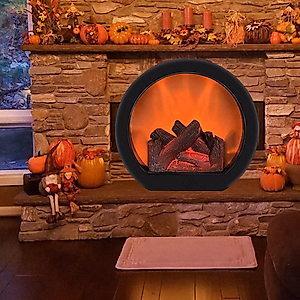 Cricia LED Fireplace Lantern Simulation LED Desk Stove LED Lantern with Realistic Flame Simulation Decorative Realistic Fireplace Lantern Fireplace Lamp