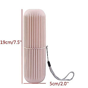 LONG TAO 4 Pcs Travel Toothbrush Case Portable Toothbrush Storage Box Toothbrush Travel Containers Wash Cup Holder Organizer for Trips and Daily Use (Green, Grey,Pink,White)