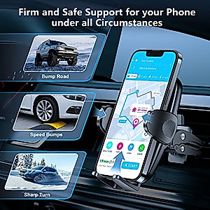 SPIDERCASE [2 Pack] Phone Mount for Car [Universal Air Vent] Car Phone Holder, Military-Grade Shockproof [Up to 7” Phones] [Thick Case Friendly] [Easy Operate] Cellphone Clamp Cradle for All iPhone