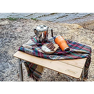 Camco Folding Bamboo Table with Aluminum Legs | Natural Bamboo Top | Lightweight for Added Portability (51895)