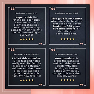 Elite Power Eyelash Extension Glue for Professionals - Maximum 8 Week Retention / 1-2 Second Drying Time Semi Permanent Individual/Volume Lash Extension Glue with Deep Black Color - Latex Free 5ml