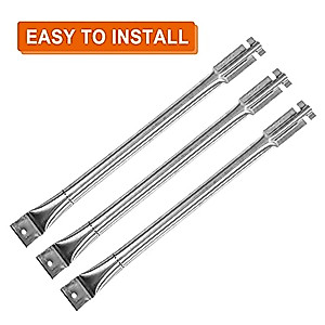 GRISUN Grill Replacement Parts for Oklahoma Joe Longhorn Combo Grills, Stainless Steel Grill Burner, Porcelain-Enameled Heat Plate with Adjustable Crossover Tubes