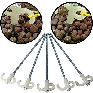 15Pcs Dortanmy 25cm Luminous Metal Camping Tent Pegs with Glow in The Dark Plastic Stopper, Threaded Glow in The Dark Camping Tent Stakes, Durable Steel Glow-in-The-Dark Garden Ground Anchor Pegs