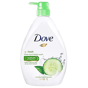 Dove Go Fresh Nourishing Body Wash, Cucumber and Green - 33.8 Fl Oz / 1L x 2 Pack