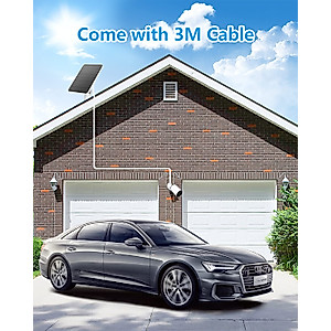 Solar Panel Compatible with Eufycam 2C/2C Pro/E40/E20/2/2 Pro/E, 5V 4W Solar Panels for Camera, Continuous Power Supply, Micro USB & Type-C Port 9.8ft Cable, IP65 Waterproof, Secure Wall Mount, 2 Pack