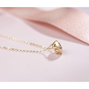 FANCIME 14k Solid Yellow Gold 1 Carat 6.5mm Moissanite Classic Bezel Set Solitaire Gemstone Pendant Necklace for Women Girls, Gold Chain 16 + 2 inch Extender