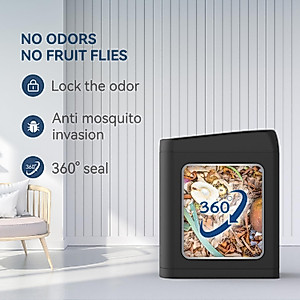 ELLO&ALLO Garbage Can 8 Gallon 30 Liter Kitchen Motion Sensor Trash Can Automatic Touch Free High-Capacity with Lid Black Waste Bin