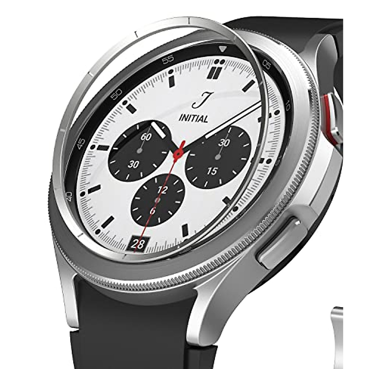 Ringke Inner Bezel Styling Compatible with Samsung Galaxy Watch 4 Classic 42mm, Stainless Steel Anti-Scratch Inner Bezel Ring Protective Cover - 42-IN-03 (ST) Silver