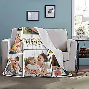 Personalized Photo Blanket for Mom Best Mom Ever Gift for Mother's Day, Customized Mother's Day Blanket 40x50 Inches