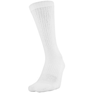 Under Armour Adult Training Cotton Crew Socks, Multipairs , White (6-Pairs) , Large