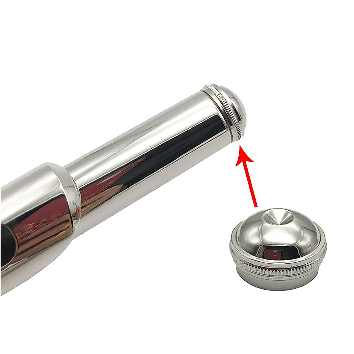 Jiayouy Silver Plated Flute Head Crown Headjoint Screw Cap Flute Repair Parts Instrument Accessory