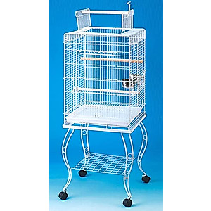Large 57-Inch Open Square Plays Top Parrot Lovebird Cockatiel Cockatiels Parakeets Cage with Removable Rolling Stand