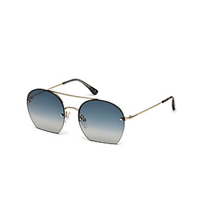 Tom Ford Oval Sunglasses TF506 Antonia 28W Gold/Turqouise Havana FT0506