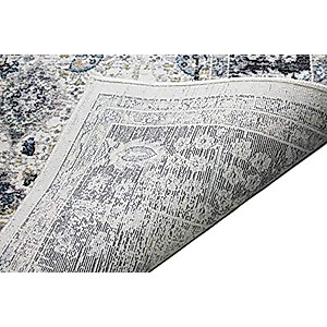 Bashian Collection Area Rug - Luxury Power Loom Polyester - Home Decor for Runner Rug, Entryway Rug, Living Room Rugs, 2.6’ x 8’, Ivory/Charcoal