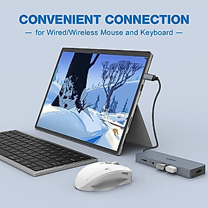 HOPDAY 10 in 1 USB C Hub, USB C Adapter MacBook Pro/Air iPad Pro Adapter with 4K HDMI Output, Compatible for Laptop, Surface Pro 8, Type C Devices (PD 100W USB 3.0 TF Card Reader)