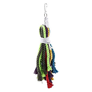 Parrot Colorful Preening Grooming Ropes Bird Chewing Toys Rope Toy Natural Cotton Cage Accessories for Amazons African Grey Cockatoos Conure Lovebird Lory