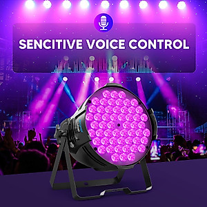 BETOPPER DJ Lights DMX Sound Activated, 54 x 3W LED Par Lights RGB Stage Lights DMX, DJ Par Lights for Church, Concert, Wedding, Party, Bar, Stage Lighting (1)