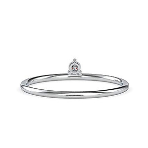 0.04 Carat Round Natural Diamond Wedding Ring for Women in 10k White Gold (I-J, SI1-SI2, cttw) Solitaire Style Size 7.5 by VVS Gems