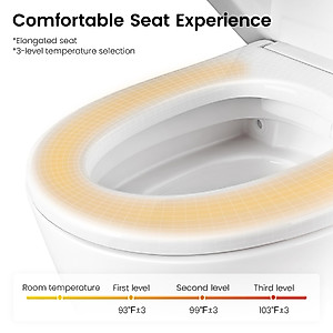 DA80 Smart Toilet, Modern Elongated Bidet Toilet with Built-in Water Tank, Assisted Pump, Heated Seat, 1.06 GPF Auto Flush, Warm Water, Remote and Foot Kick Operation, Plus Blackout Flush Feature