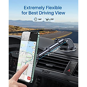 andobil [Bumps Friendly Magnetic Phone Holder for Car, [Super Strong Magnet] Universal Dashboard Windshield Car Mount Magnet Compatible with iPhone 13 12 Pro Max 11 XR Samsung S22 S21 All