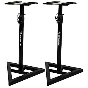 Rockville RVSM1 Pair of Near-Field Studio Monitor Stands w/ Adjustable Height,Black