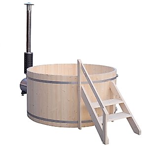 Wood-Fired Hot Tub and Ice Bath | Wood-Burning Hot Tub | Cold-Plunge Tub | 4-5 Person | 422 Water Gallon Capacity | Pine