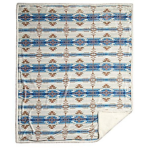 Carstens Wrangler Stack Rock Southwestern Sherpa Throw Blanket 54x68