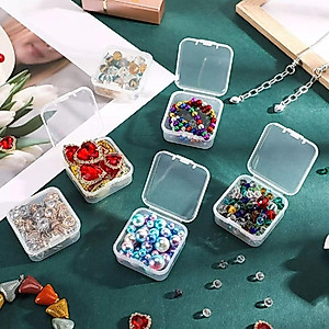 5 Pcs Clear Plastic Jewelry Storage Containers, Mini Square Box Empty Case with Lid Jewelry Boxes Jewelry Accessories for Earplugs, Jewelry, Hardware or Other Small Crafts