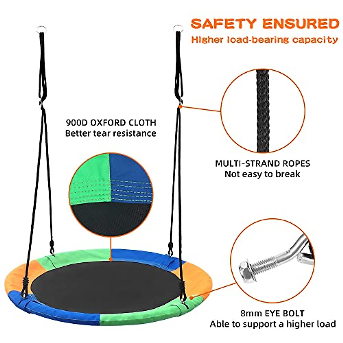 40 Inch Tree Swing Saucer Swing Tree Saucer Swings for Kids Outdoor Swing Round Swing Seat