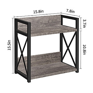 YINMIT Coffee Bar Accessories Organizer, Spice Rack Organizer, Wooden Kitchen Counter Shelf, 2 Tier Coffee Organizer Station for Countertop, Coffee Condiment Rack for Mugs, Cups, Cream, Syrup (Large)