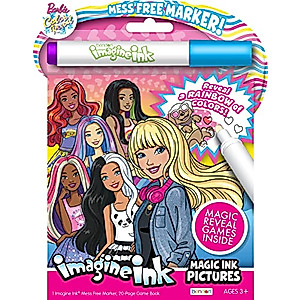 Bendon Barbie Mattel 20-Page Imagine Ink Magic Pictures with 1 Mess Free Marker 47002