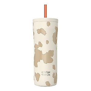 Contigo x Ally Love Stainless Steel Vacuum-Insulated Tumbler w/Straw, Autoclose Tech, Easy Clean Lid, Leak-proof Drinking, Keeps Drinks Cold 20hours, BPA Free, 24oz., Streeterville 2.0, Oatmilk
