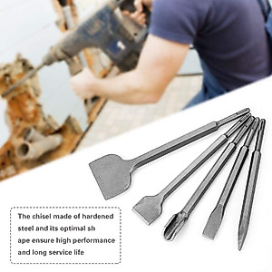 Heavy Duty Drill Bits Chisels Set, 5pcs 40CR Steel Plus Bits Chisel Set for Electric Rotary Hammer