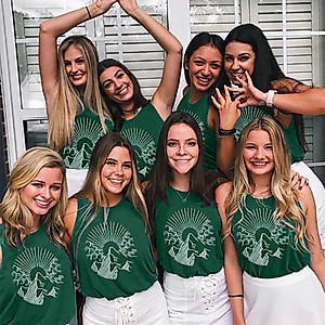 Mountain Sunrise Tank Tops Women Hiking Mountain Sleeveless T Shirt Tees Camping Vest Muscle Shirt Green