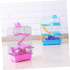 Abaodam Hamster Cage Hamster Cage Villa Cage for Small Pets Pet House Hamster Cage Guinea Pig Pet Cage Small Animals Kitchen Utensils Travel Heighten Pink Chinchilla Cage Pet Cage Pet Cage