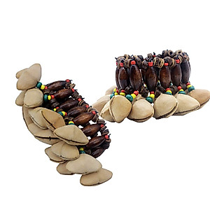 Mowind 2PCS African Tribal Style Nuts Shell Bracelet Dora Nut Handbell Percussion Accessories