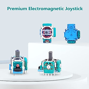 Joysticks Replacement for PS5 Controller, AOLION 3D Joystick Module Parts Compatible with Playstation 5 DualSense Controller, 51 PCS PS5 Controller Replacement parts with 4 Joystick, 4 Thumbstick, 10 Protective Ring and More