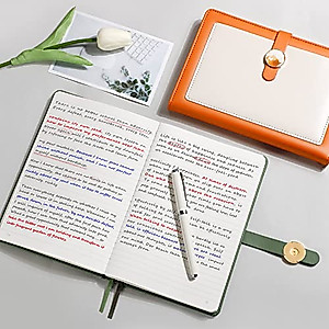 AHGXG Lined Journal for Women, Leather Hardcover A5 Notebook Diary, Personal Business Notebook with Magnetic Buckle, Pocket and Gift Box, 192 Numbered Pages, 100GSM Thick Paper, 5.7'' X 8.4'', Orange
