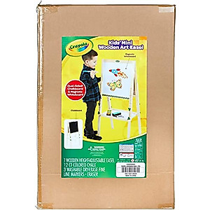 Crayola Kids Mini Wooden Art Easel & Supplies, Toddler Toys, Gift for Kids, Ages 3, 4, 5, 6