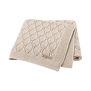 Wugugu Neutral Newborn Baby Blanket for Boys Girls Organic Cotton Swaddle Blankets Baby Essentials for Infant Toddler Crib Stroller Beige 30 x 40 Inches