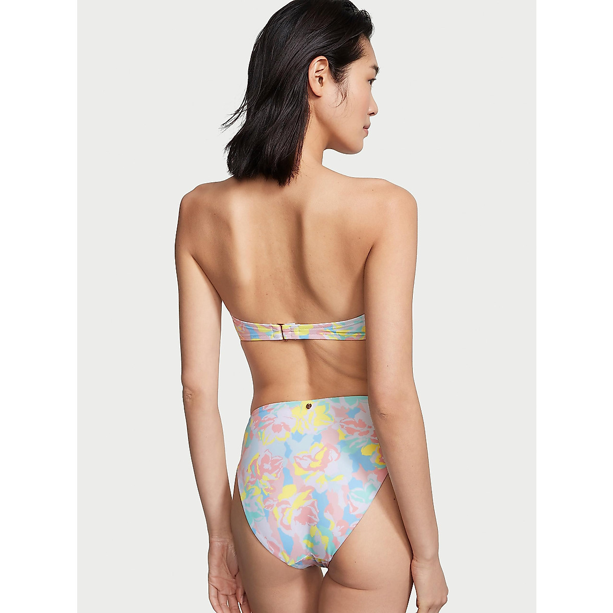 Victoria's Secret Mix-and-Match High Waisted Bikini Bottom, Swimsuit for Women, Floral Full Coverage Bathing Suit Bottoms for Women, (L)