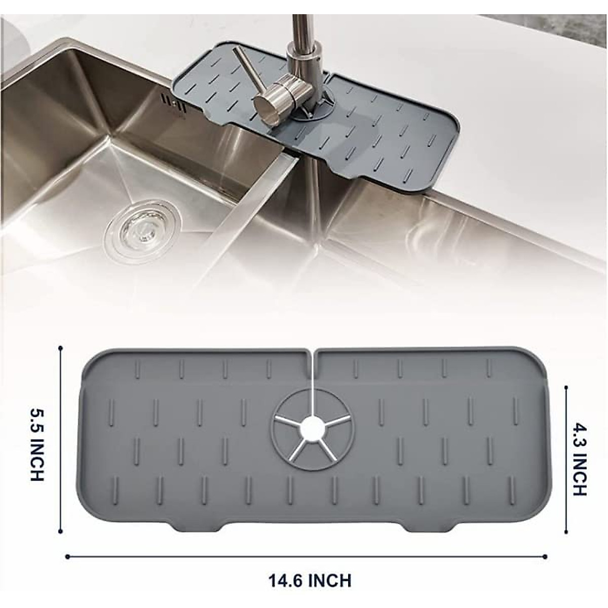 Faucet Splash Guard, Silicone Kitchen Sink Mat, Drain Protector, Countertop Drain, Sink Splash Guard Behind Faucet, Kitchen Sink Accessories, Bathroom Faucet Water Catcher Mat