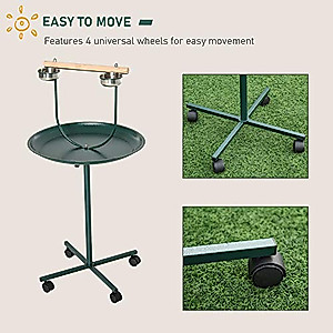 PawHut 49" Bird Play Stand w/Wheels - Green