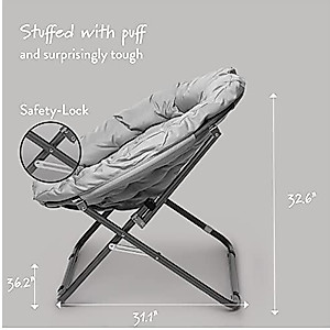 Urban Shop Canvas Oversized Polycanvas Saucer Chair, Grey